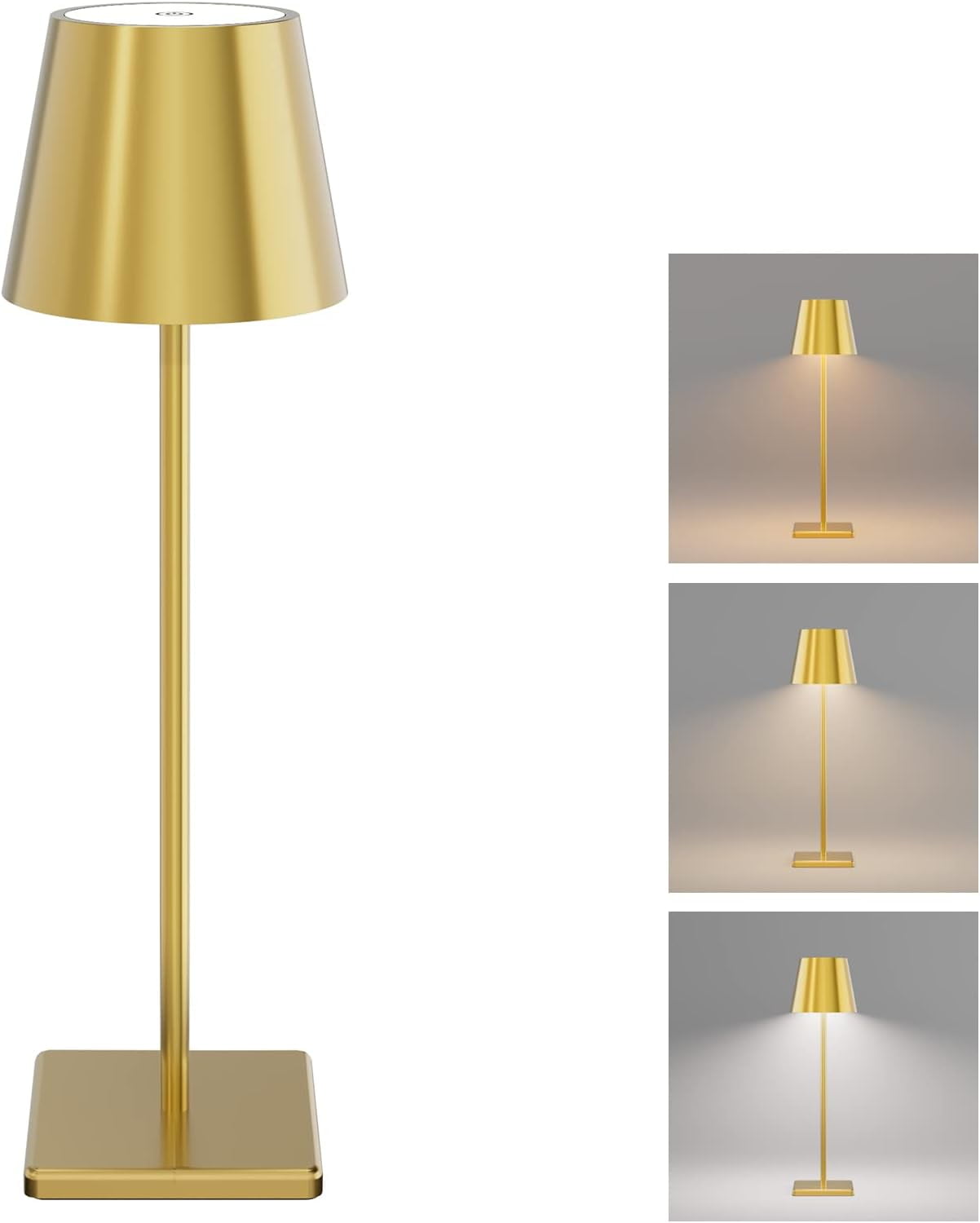 LED Rechargeable Table Lamp, Portable 5500mAh Battery Powered Bedside ...