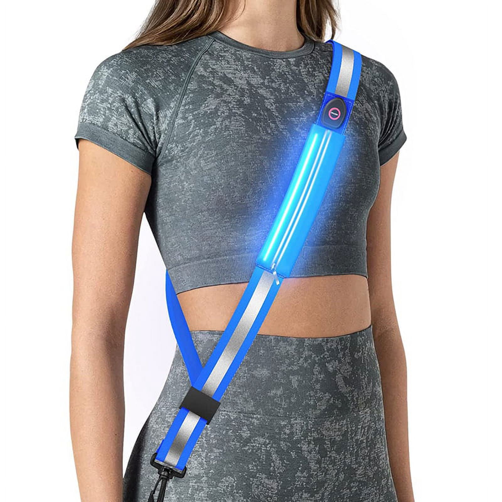 LED Reflective Belt Sash for Walking At Night,Rechargeable LED Running ...