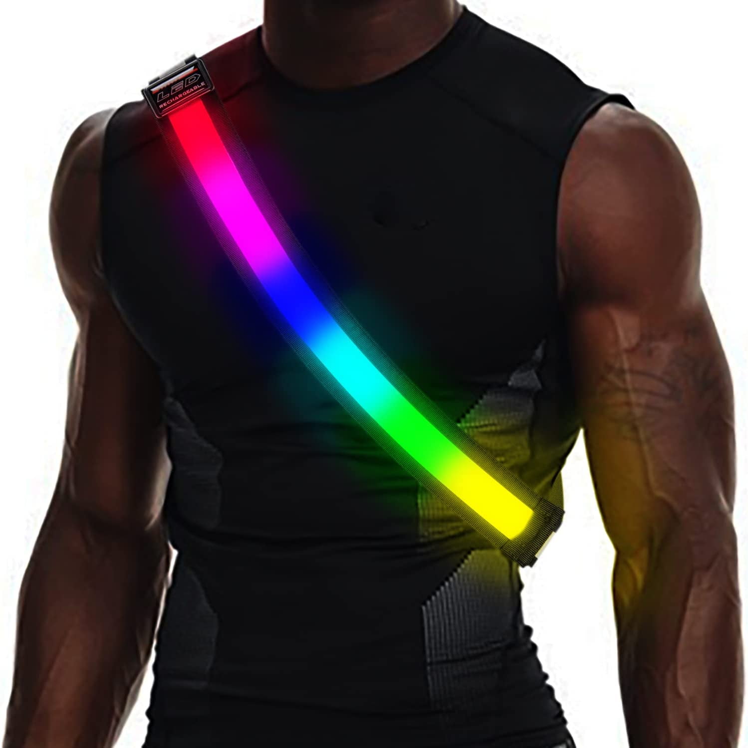 LED Reflective Running Gear,High Visibility Reflective Belt Sash with ...