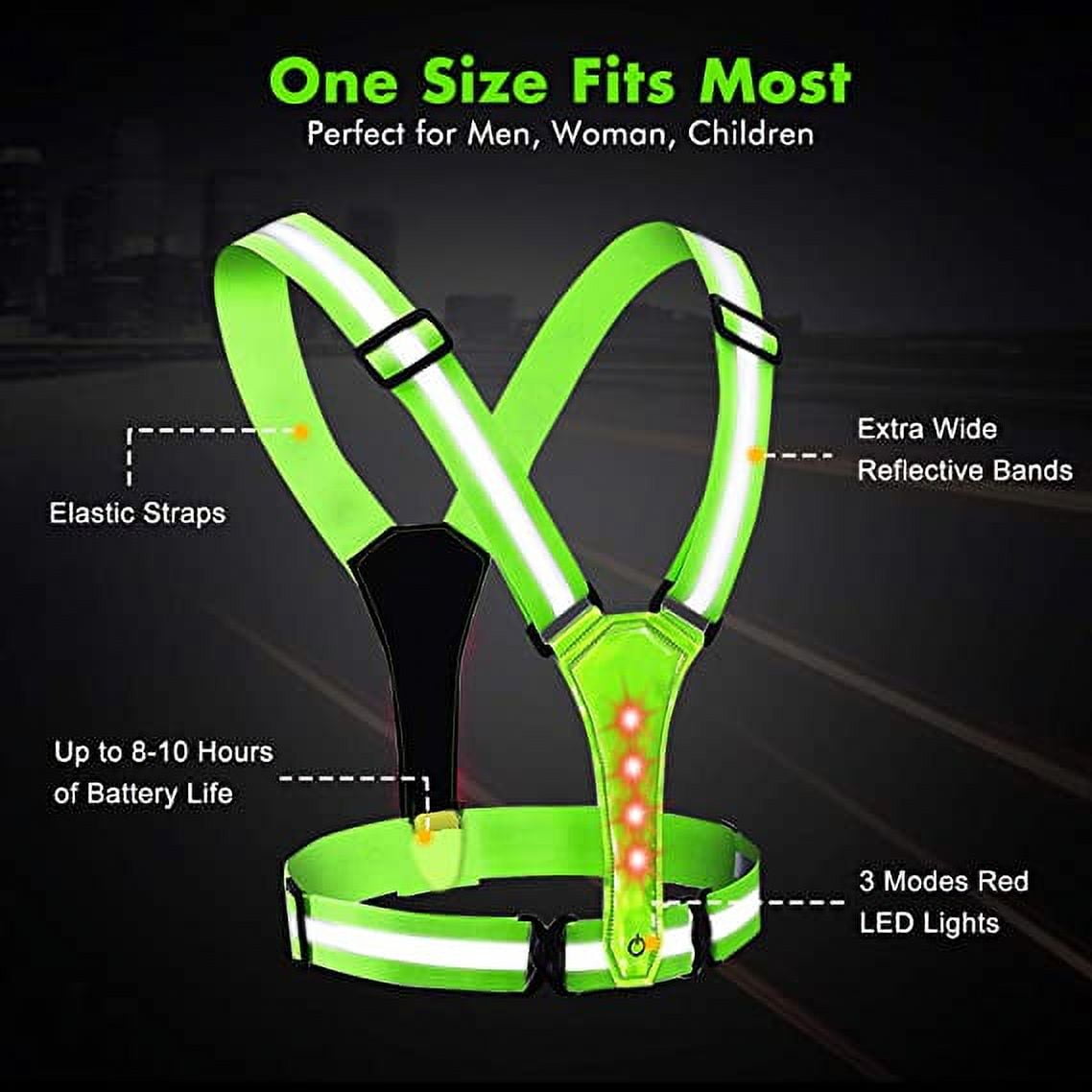 LED Reflective Running Vest,Adjustable Elastic Running Safety Gear LED ...