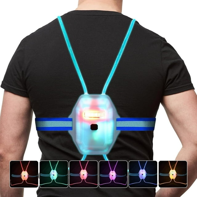 LED Reflective Running Vest Light, Safety Night Light USB Rechargeable ...