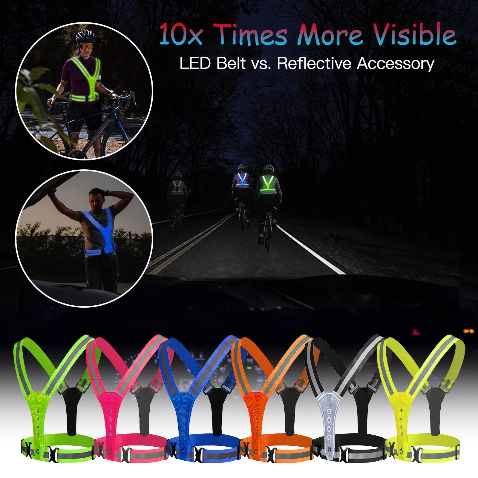 LED Reflective Vest, High Visibility LED Safety Vest for Running ...