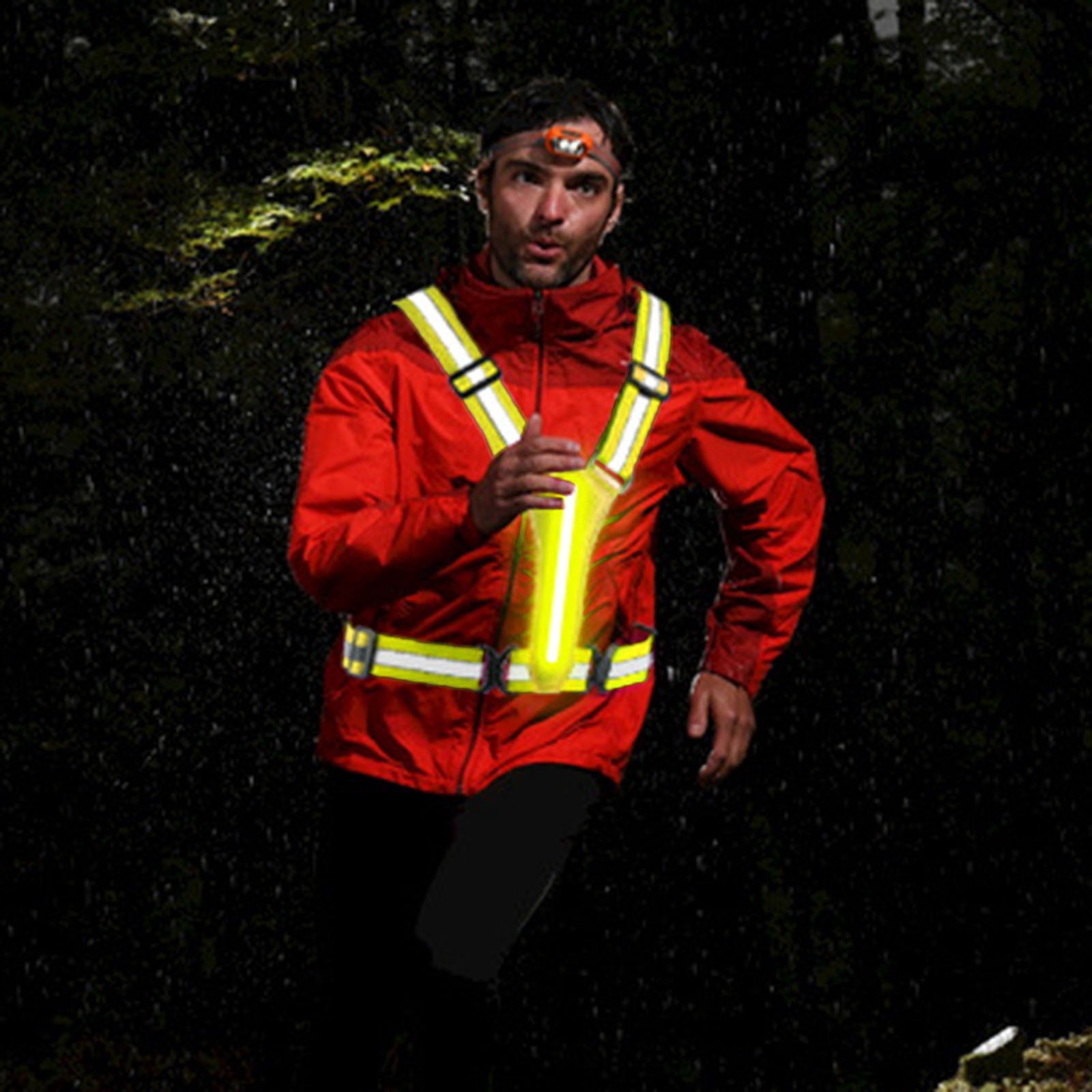 LED Reflective Vest Running Gear 5 Lights Colors High Visibility ...