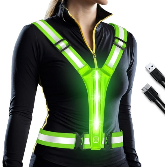 LED Reflective Running Gear, Double-Sided Light-Up Reflective Running ...