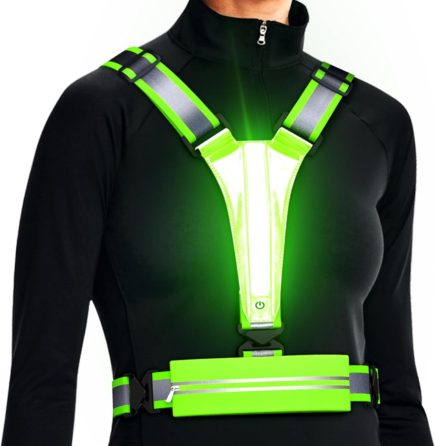 LED Reflective Vest Running Gear, USB Rechargeable Light Up Running ...