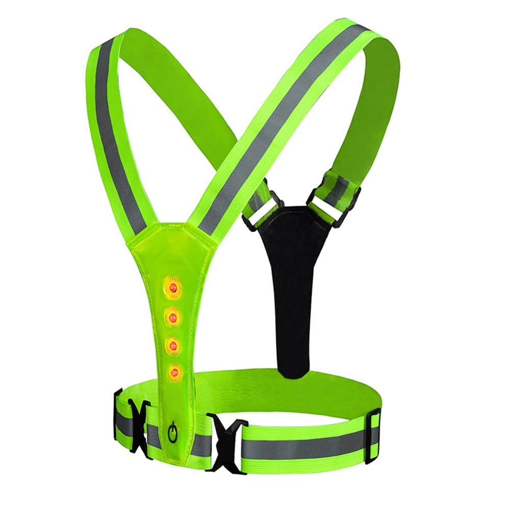 LED Reflective Vest USB Rechargeable Vest Safety Gear Adjustable Night ...