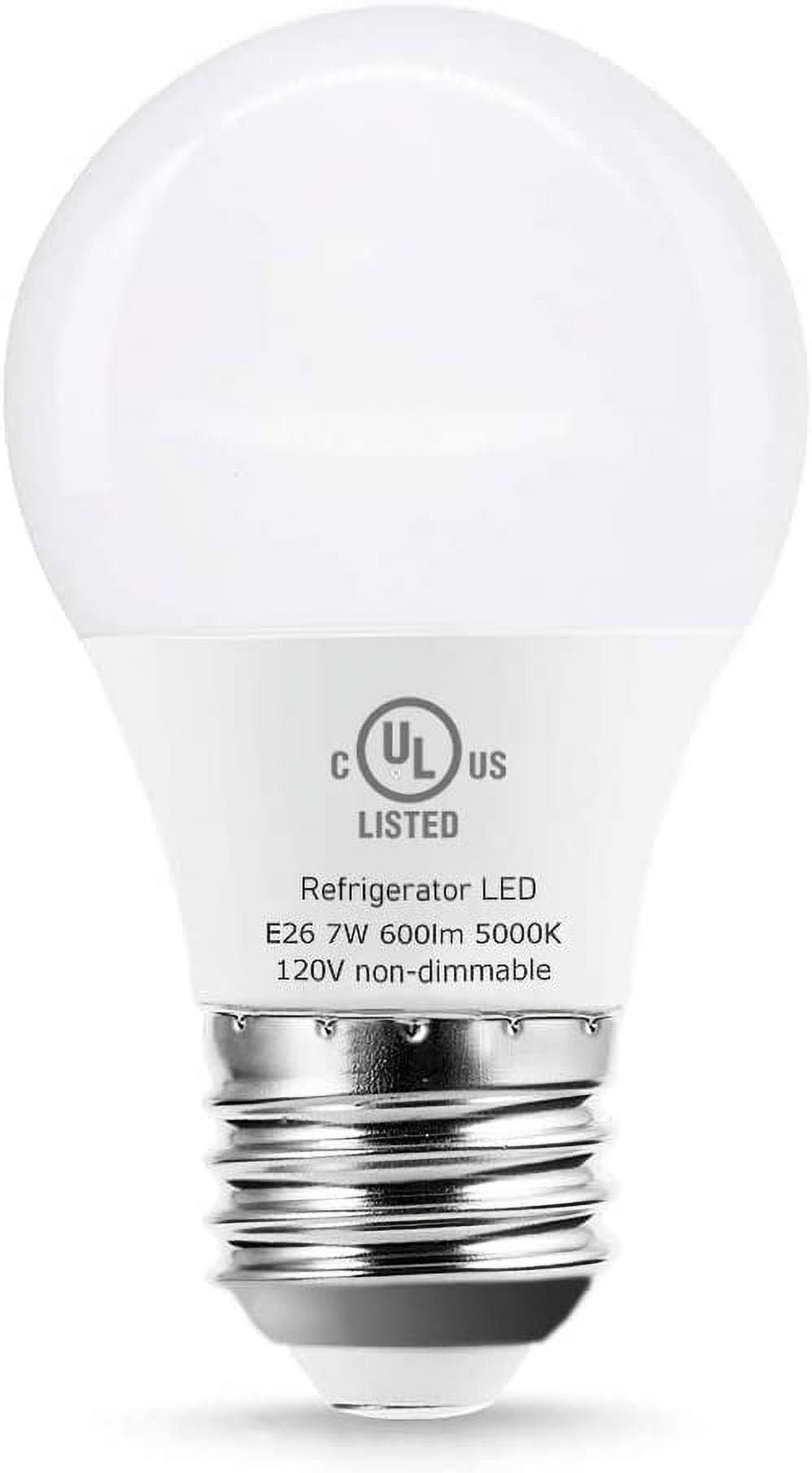 LED Refrigerator Light Bulb 60 watt Equivalent, A15 Appliance Light ...