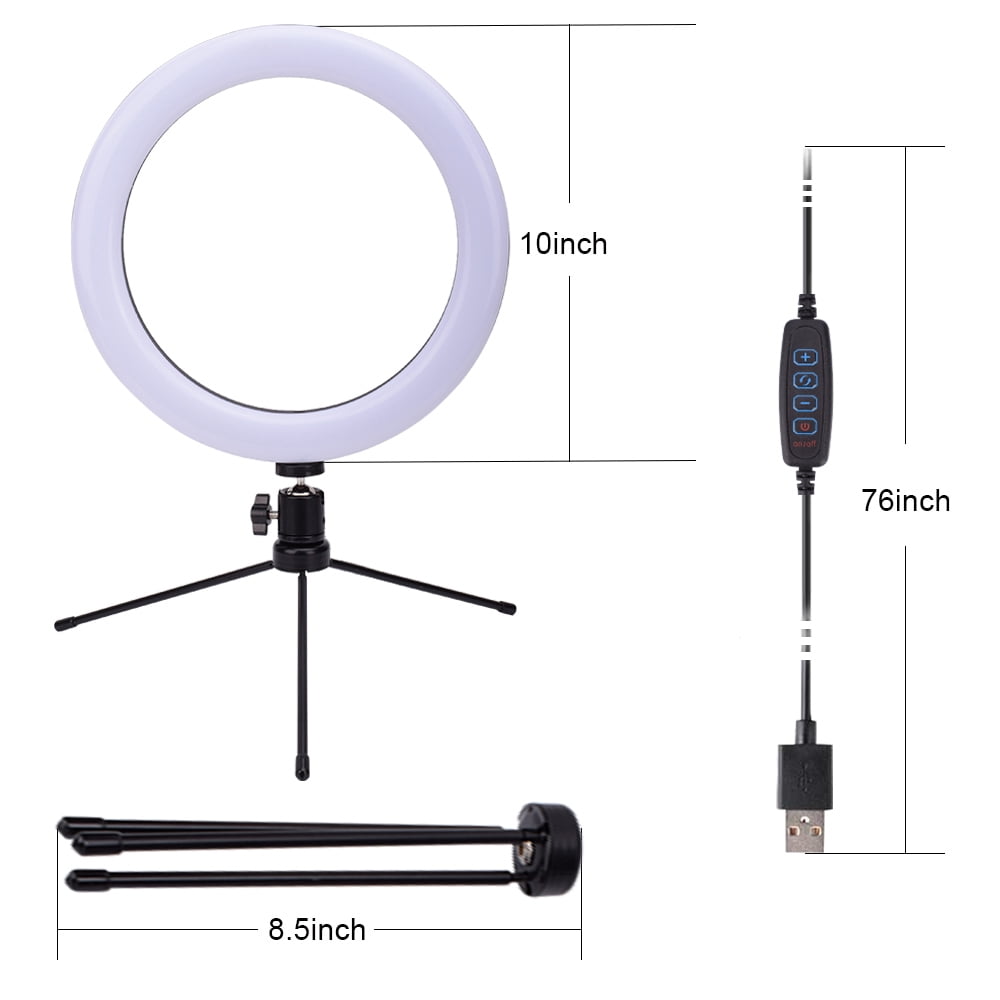 LED Ring Light 10" with Tripod Stand for YouTube Video and Makeup ...