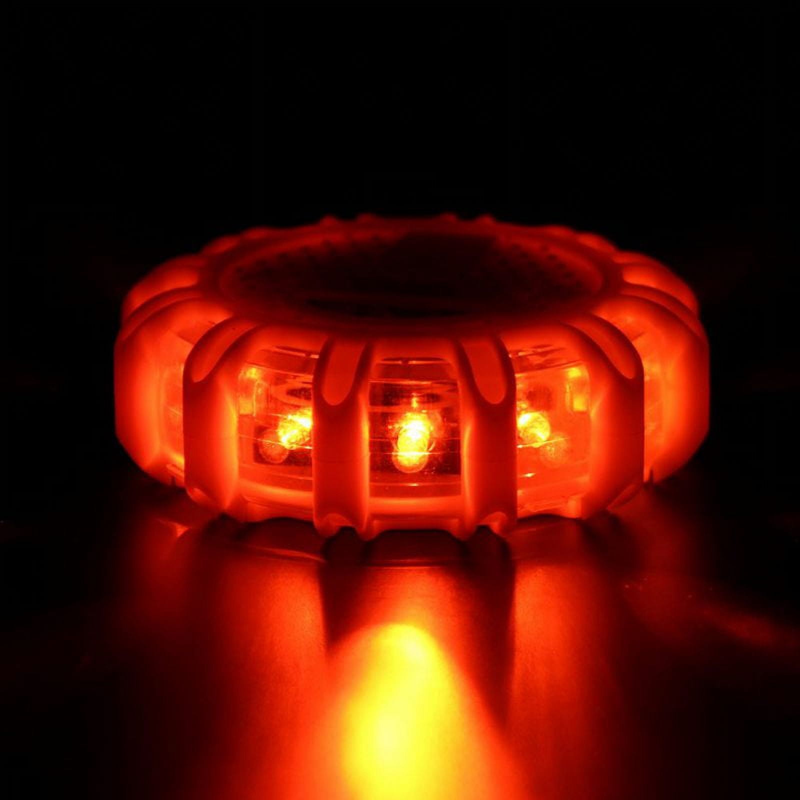 LED Road Flares,Magnetic Base Flashing Warning Roadside Emergency Disc ...