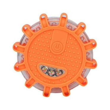 LED Road Flares, Reusable Flashing Warning Light Magnetic Base Flashing ...