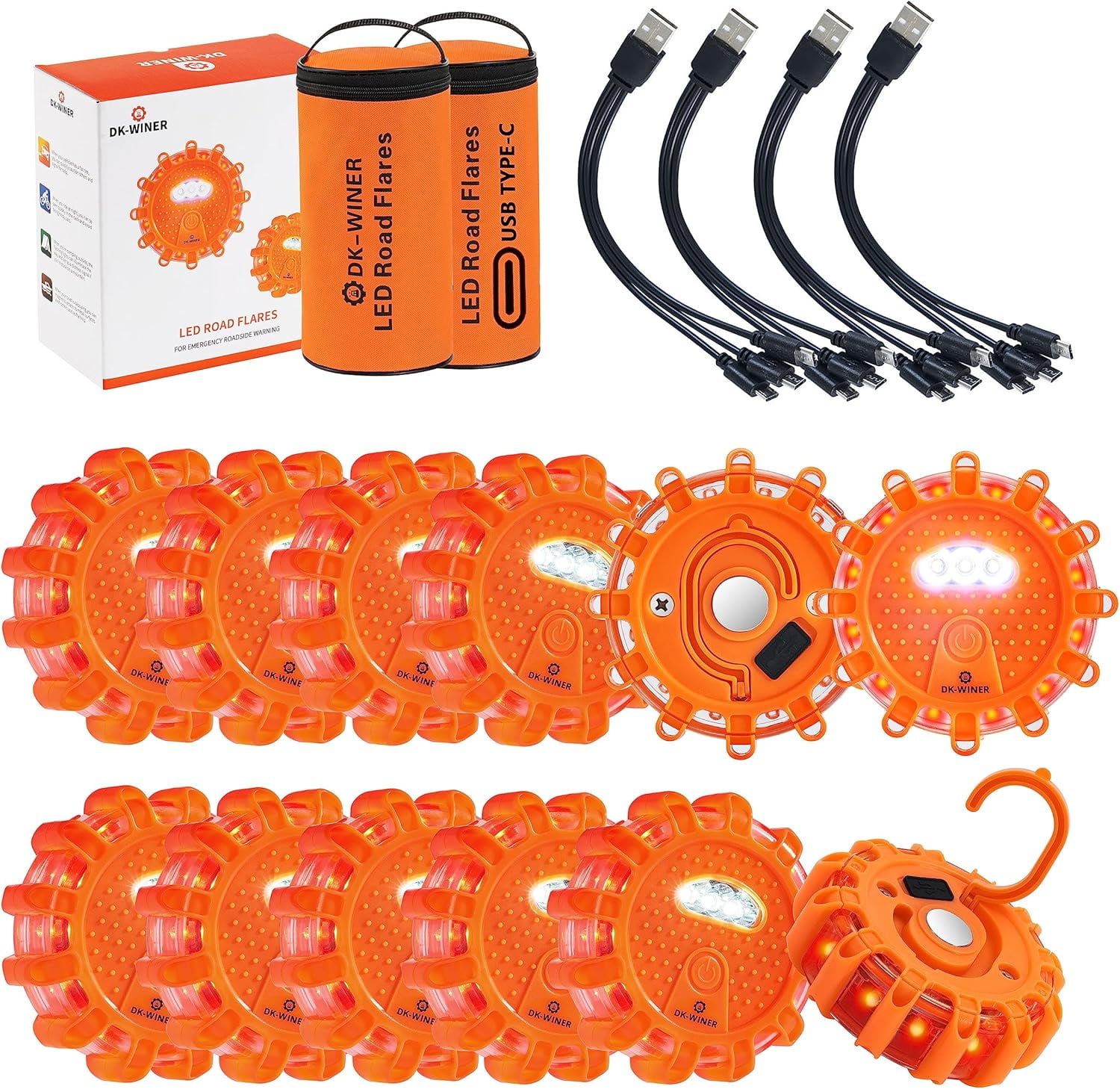 LED Road Flares Roadside Emergency car kit Emergency Road Flares Kit ...