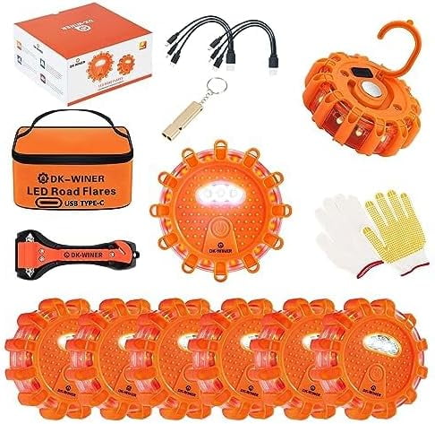 LED Road Flares Roadside Emergency car kit Emergency Road Flares Kit ...