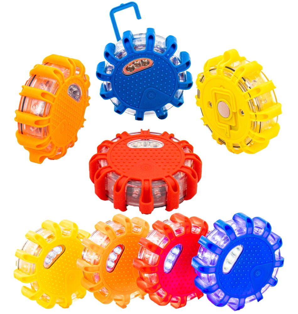 LED Roadside Emergency Flare Lights Orange - Portable Magnetic Safety ...