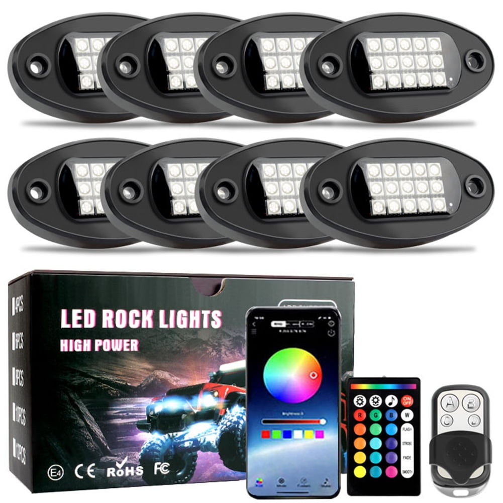 LED Rock Lights 8 Pods Underglow Light with App Control Waterproof Car ...