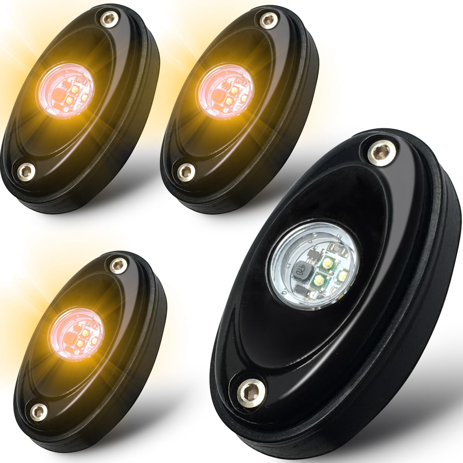 LED Rock Lights Under DHF10 Glow LED Light Kits Waterproof LED Neon ...