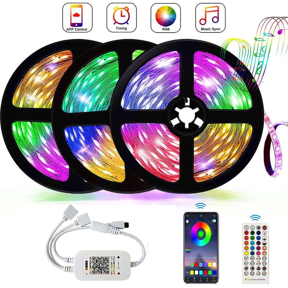 LED Room Lights Music Sync Color Changing Light Strip with Remote ...