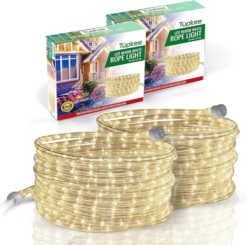 LED Rope Light Warm-White - 24 Feet (7.3 m), for Indoor and Outdoor use ...
