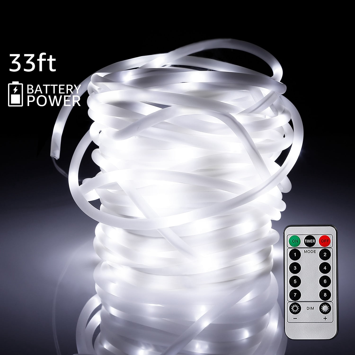 TORCHSTAR LED Rope Light - Battery Powered - Remote Control - Walmart.com