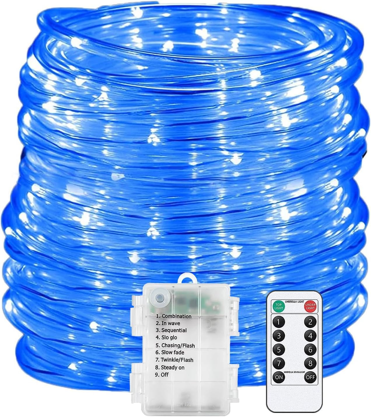 LED Rope Lights with Remote Waterproof Battery Powered Tube String ...