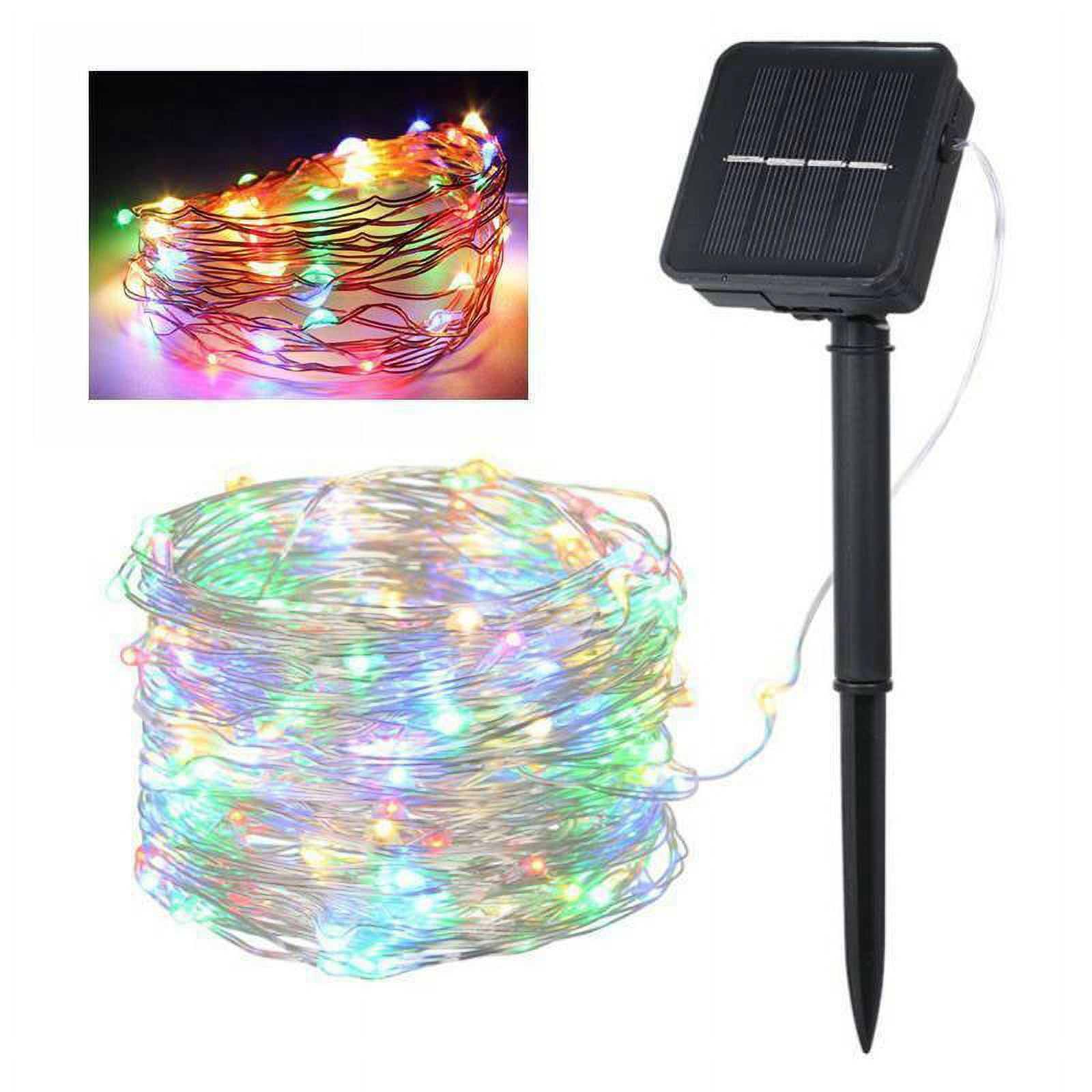 LED Rope Lights Solar Powered String Lights 98Ft 300 LEDs 8 Modes Color ...