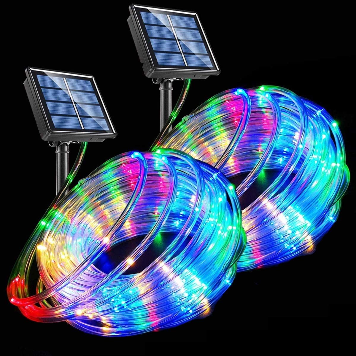 LED Rope Lights Solar Powered String Lights 40Ft 100 LEDs 8 Modes Color ...