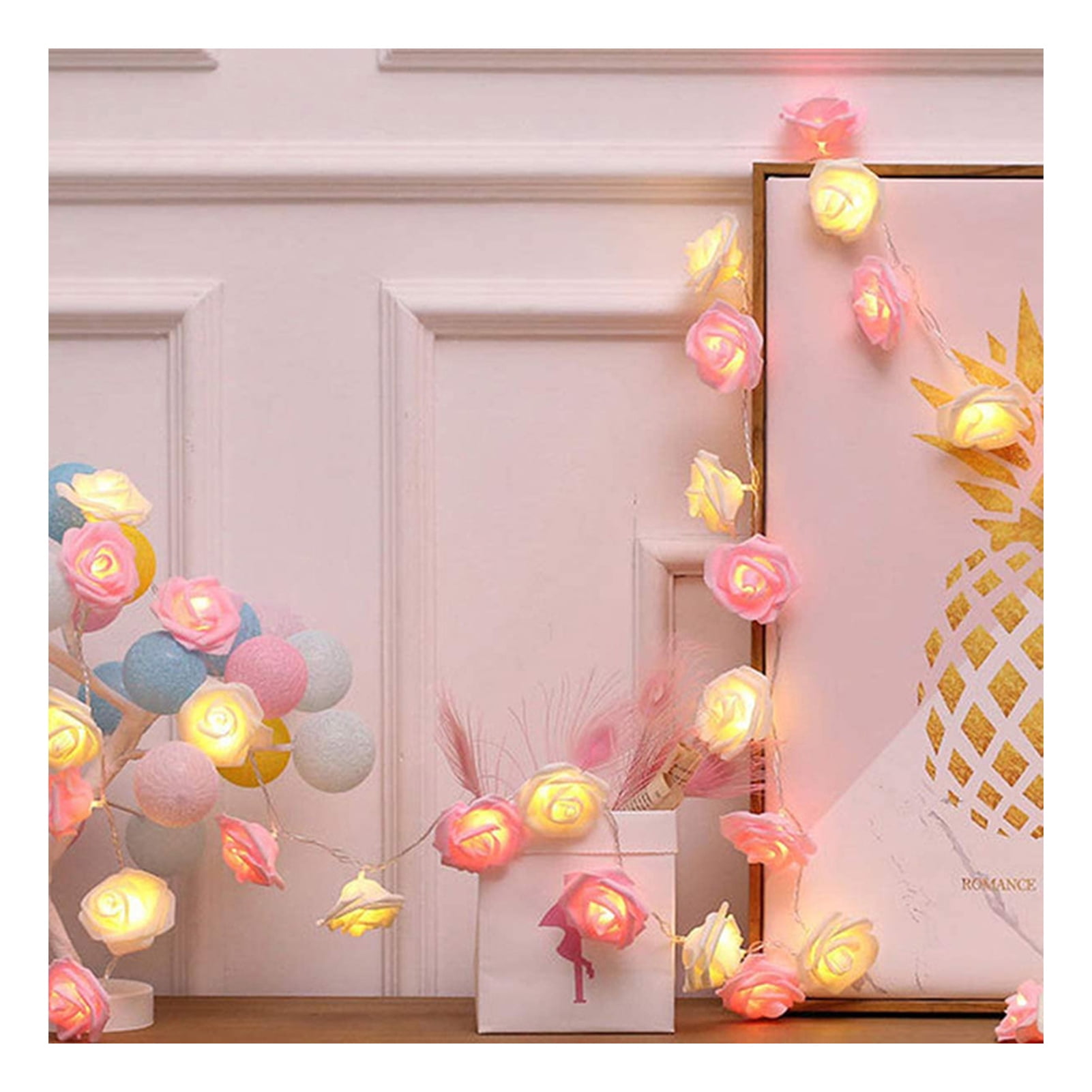 LED Rose Flower String Light Realistic Looking - Battery-Powered ...
