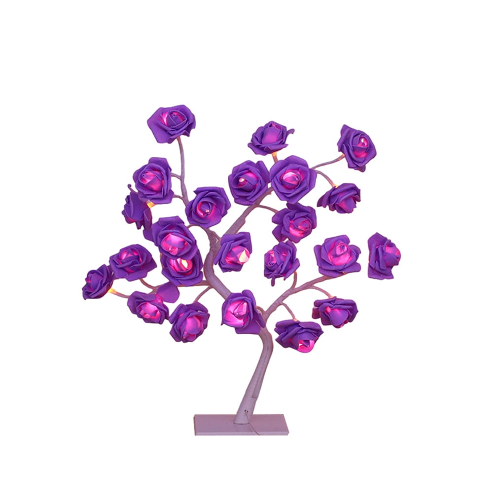 LED Rose Tree Lamp,LED Artificial Bonsai Tree Night Light Centerpiece ...