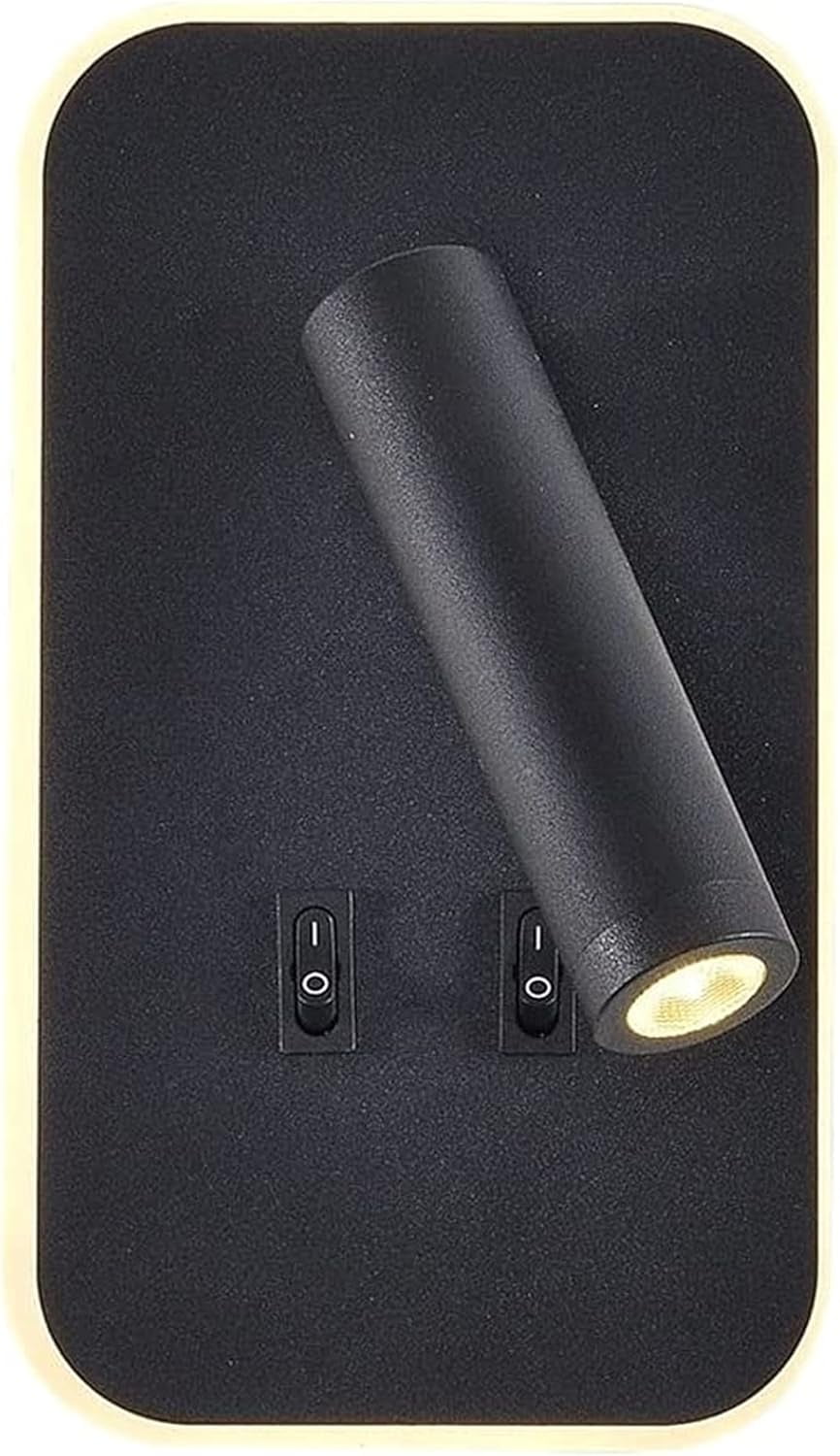 LED Rotatable Wall Light, Wall Lamp with Dual Switch Control, Black Square Metal Modern Wall ...