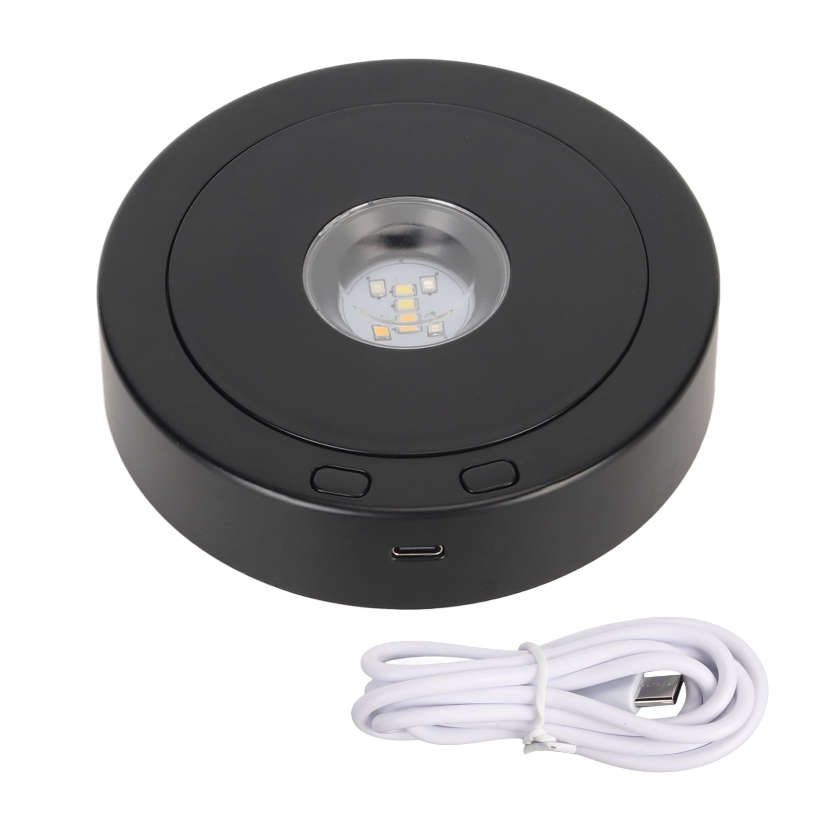 LED Rotating Display Base Black 360 Degrees 80s Circle Battery Or USB ...