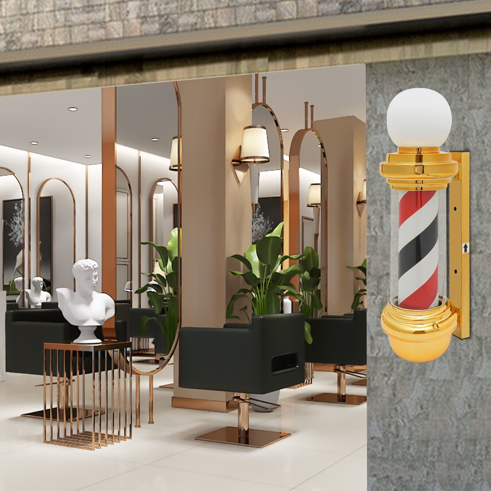 LED Rotating Hair Salon Open Sign Barber Pole Lights Barber Shop ...