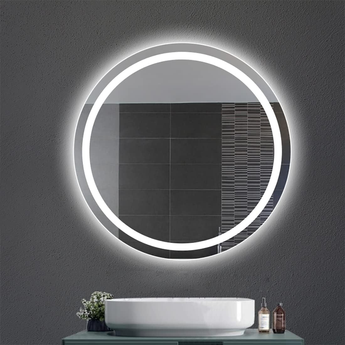 LED Round Mirror,Vanity Mirror with Lights,Circle Mirror,Bathroom ...