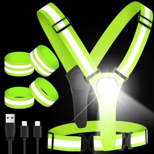 LED Running Vest Lighted Reflective Running Gear High Visibility ...
