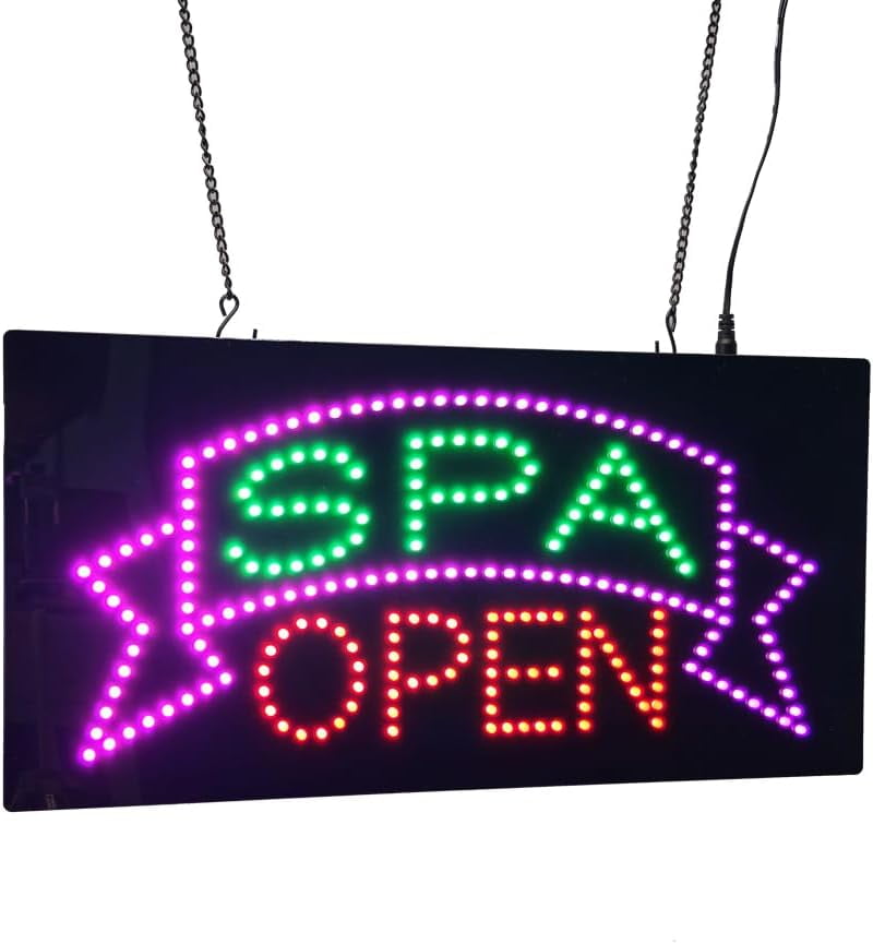 LED SPA Open Sign, Animated Billboard LED Open Sign for Nail Salon or ...