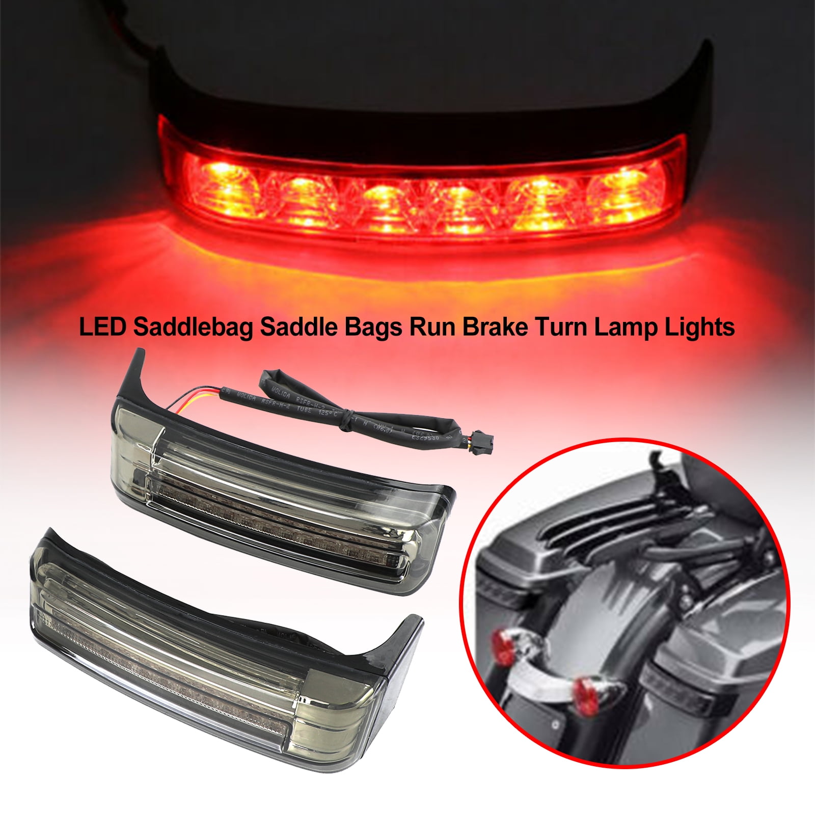 LED Saddlebag Saddle Bags Run Brake Turn Lamp Lights For Touring 2014 ...