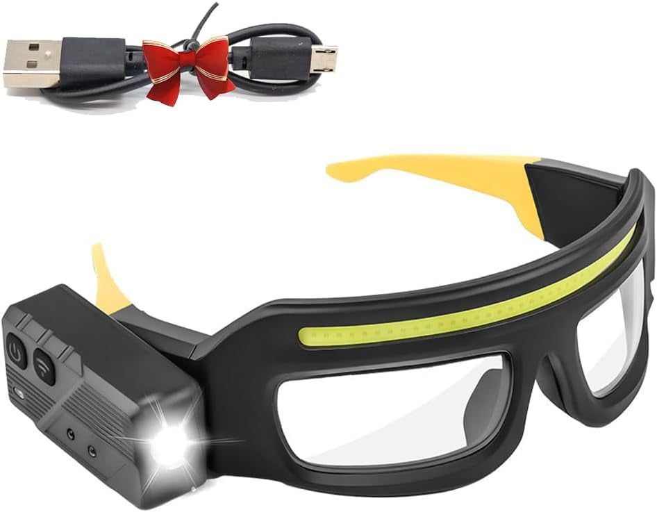LED Safety Glasses with Light, IPX4 Waterproof Motion Sensor & Touch ...