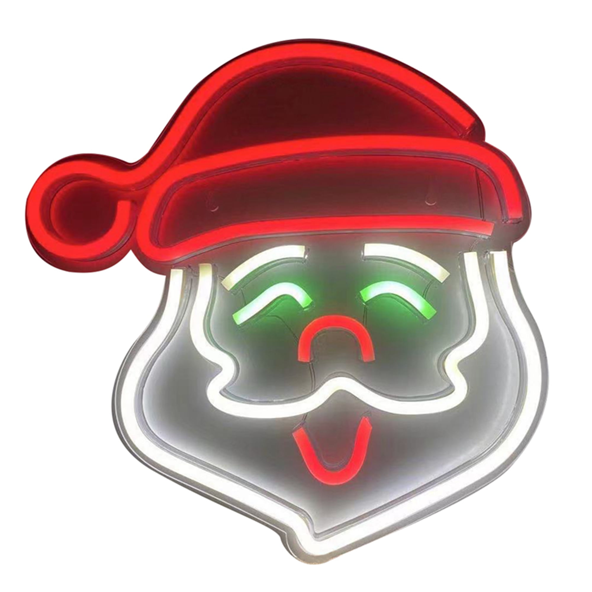 LED Santa Claus Neon Lights, Acrylic Backboard Modeling Light, Festive ...