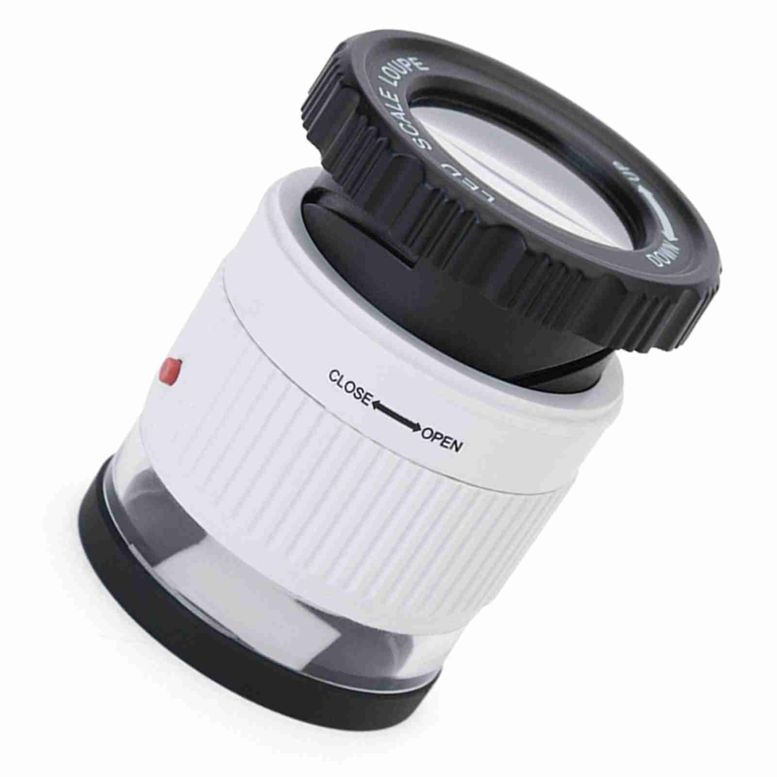 LED Scale Loupe 30X Adjustable Magnification Magnifier Metal Cylinder ...