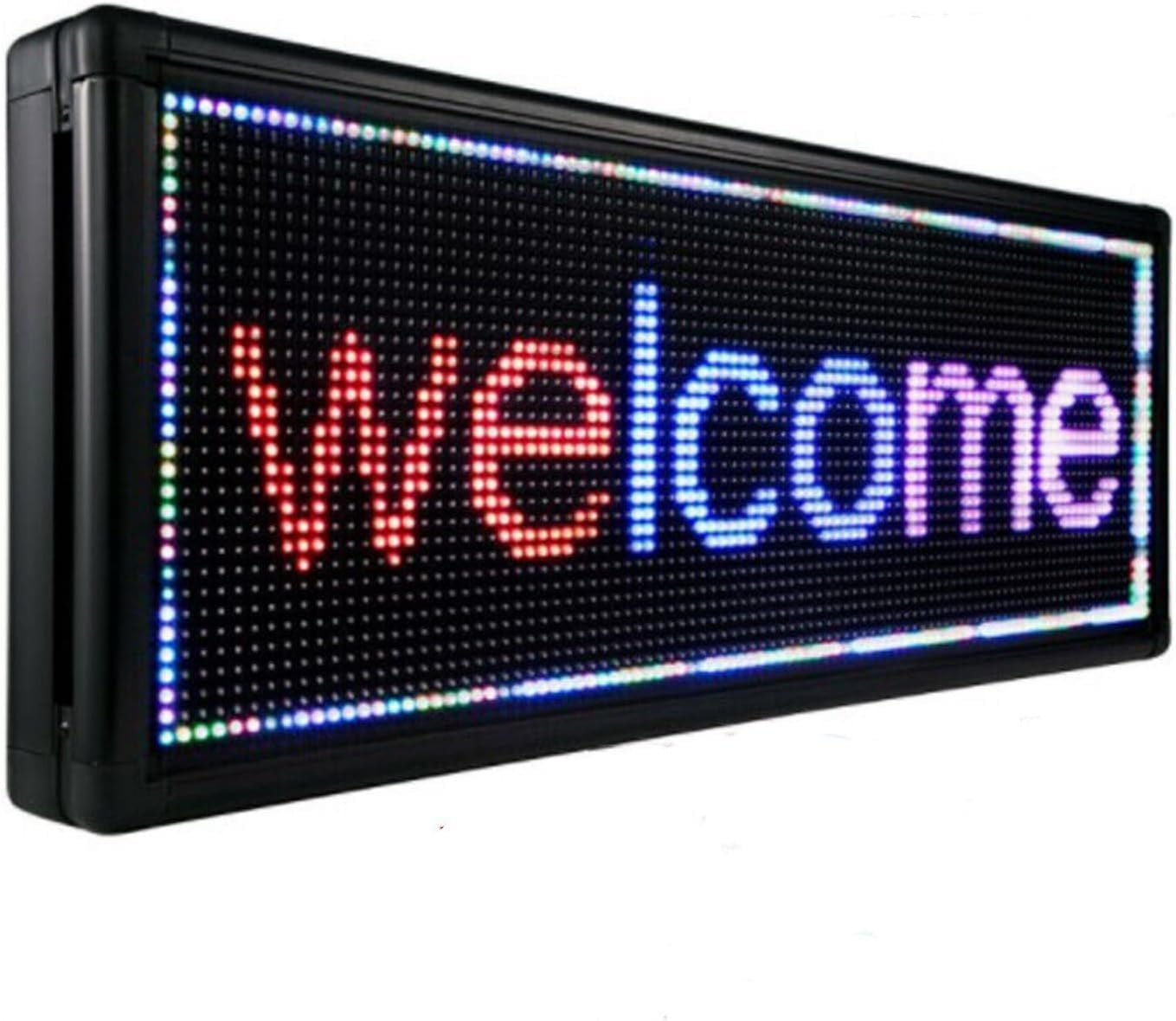 LED Scrolling Sign, 3-color 40''×15'' Programmable Scrolling Message Display Board, Message LED ...