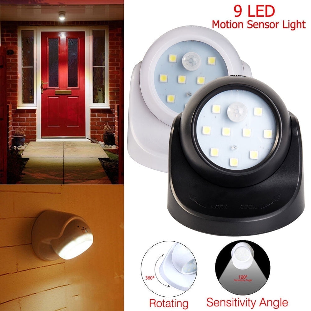 LED Security Lights 360° Battery Operated Outdoor Motion Sensor Indoor ...