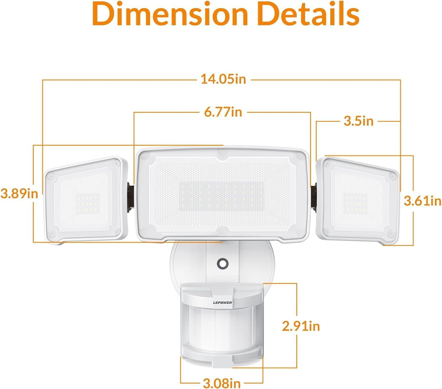 LED Security Lights Motion Sensor Light Outdoor, 38W 4200LM Light ...