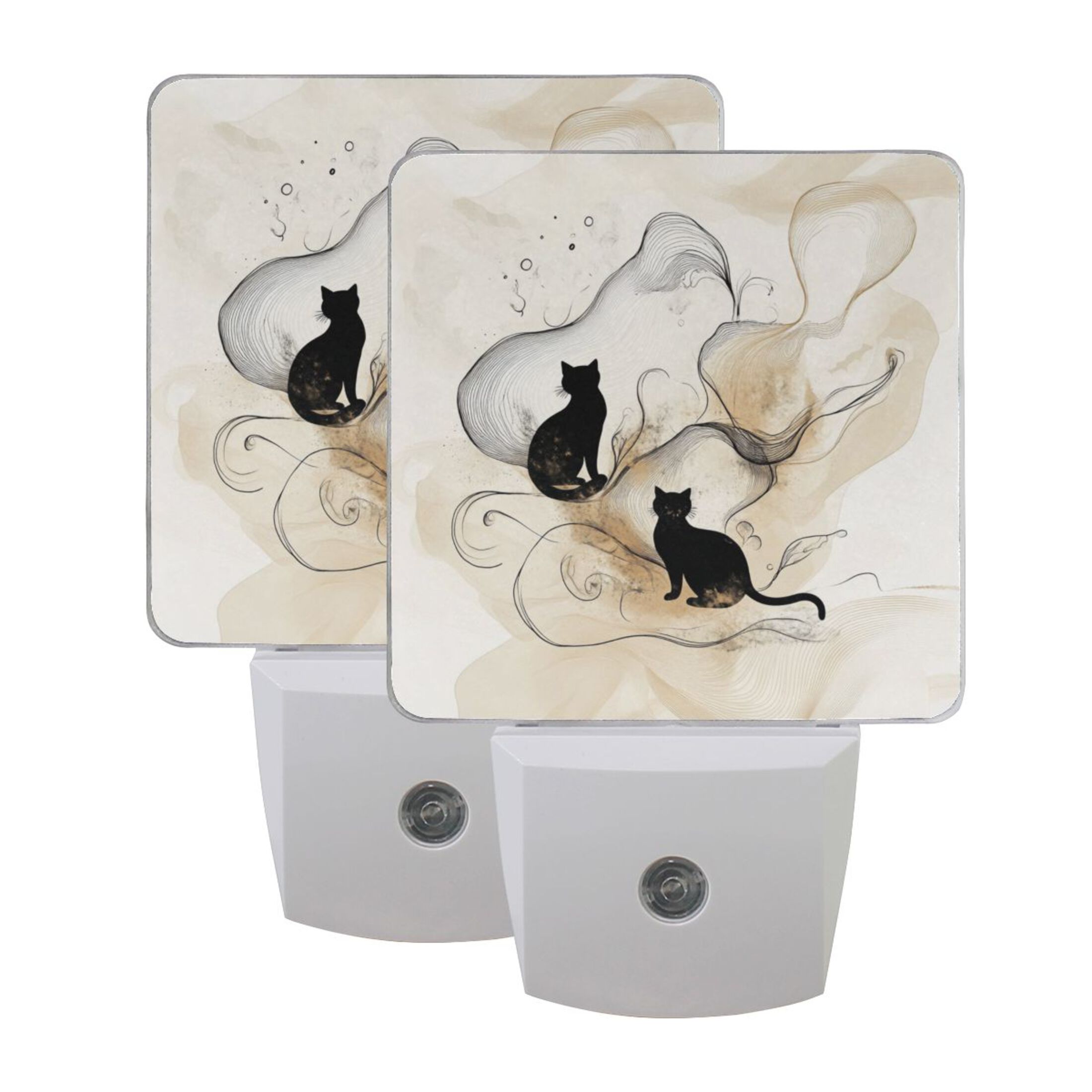 LED Sensor Night Light Dusk to Dawn Auto ON & Off, Plug-in Ink Painting ...