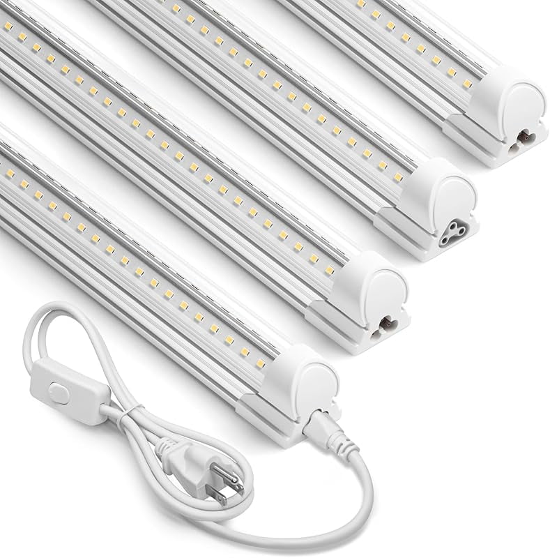 LED Shop Lights 2FT, 20W 3000LM 5000K, T8 LED Light Fixture, Clear ...
