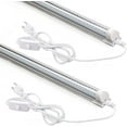 LED Shop Lights 2FT, 20W 3000LM 5000K, T8 Light Fixture, Clear Cover ...