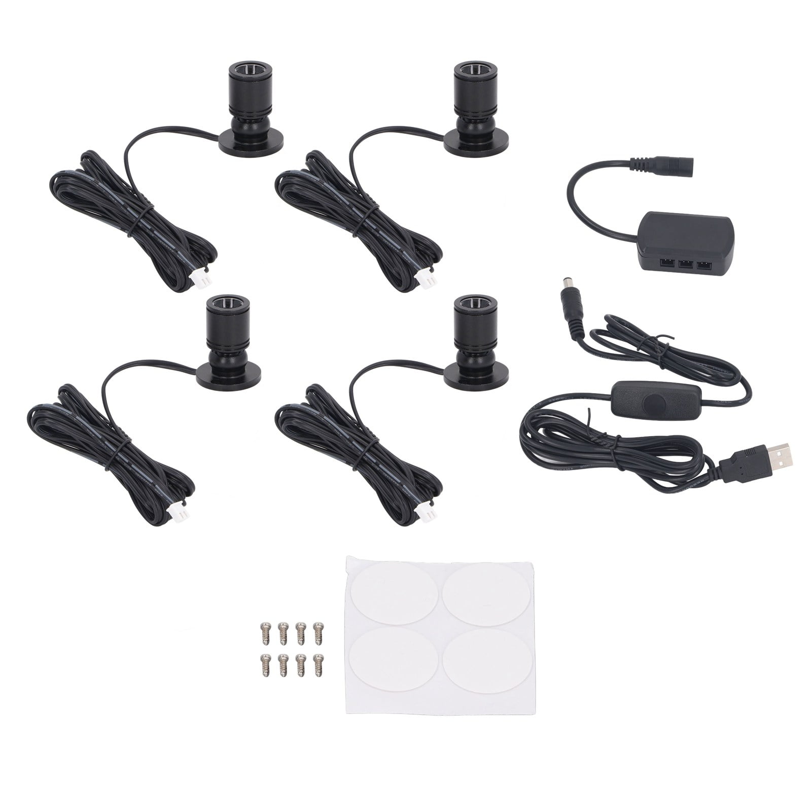 LED Showcase Lighting, 4 X Dimmable USB Spotlights With Mounting Kit ...