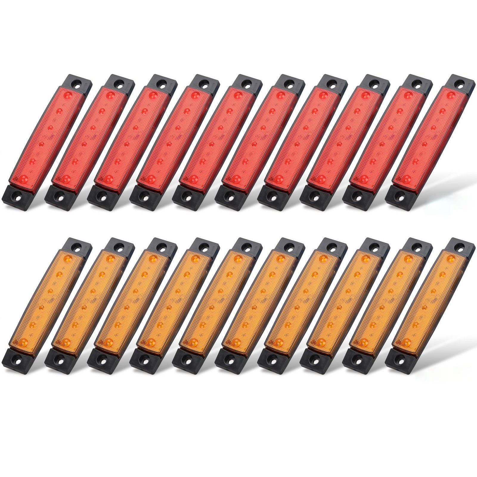 LED Side Marker Light, TSV 20pcs Amber Red Trailer Clearance Lights ...