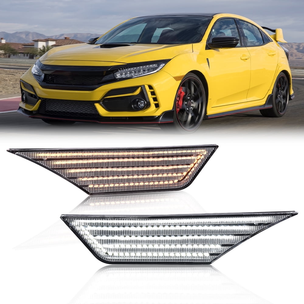LED Side Marker Lights Switchback Signal Lamp Fit For 16-21 Honda Civic ...