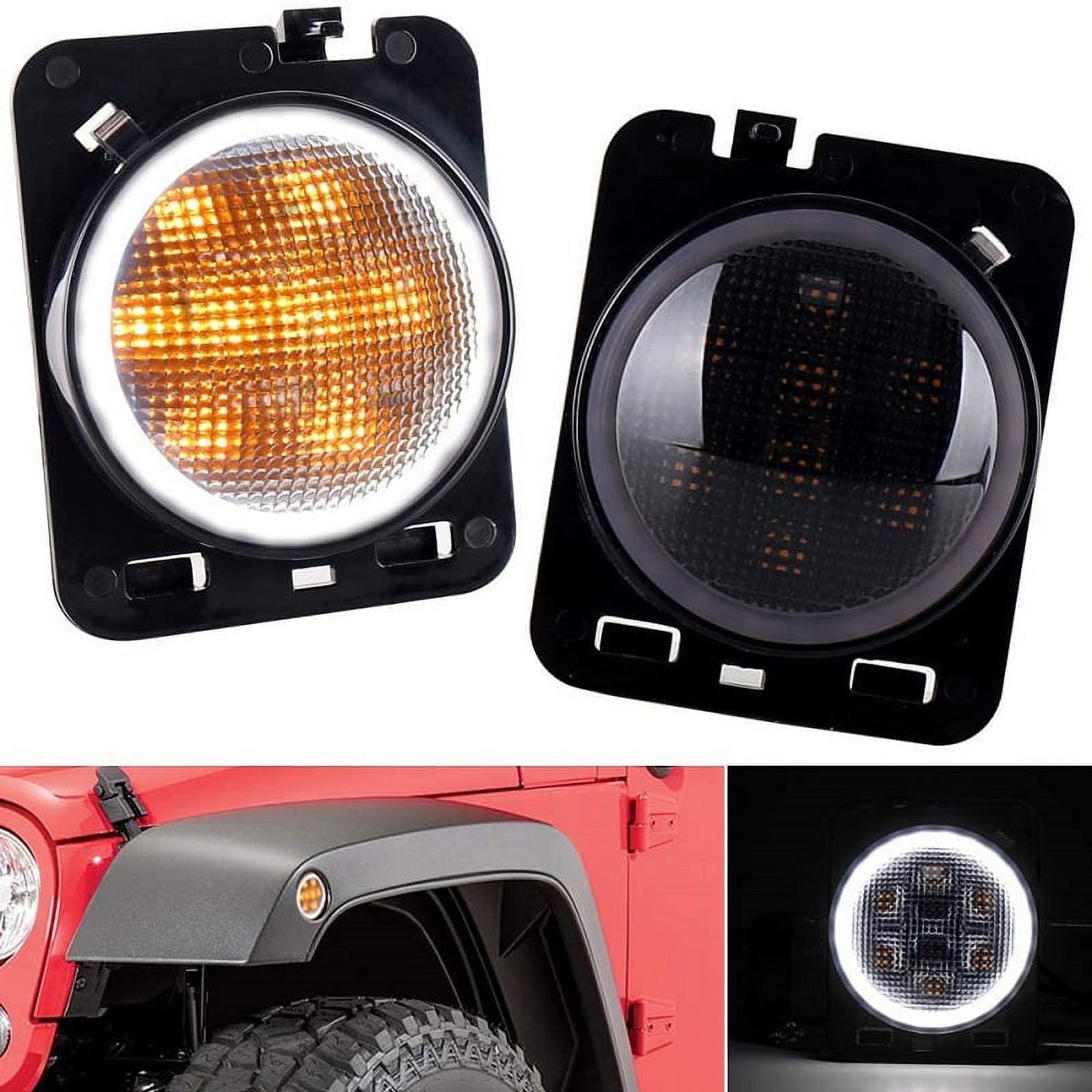 LED Side Marker Lights White DRL Amber LED Turn Signal Lights Fender ...
