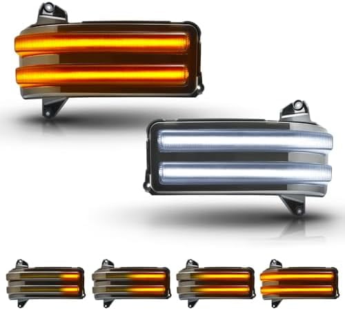 LED Side Mirror Marker Lights Switchback Sequential Amber Towing Mirror ...