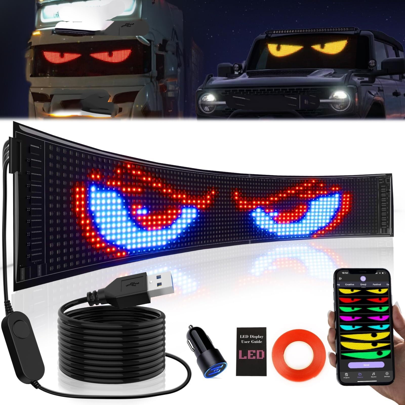 LED Sign for Business Programmable FPCB Flexible Matrix Panel Animation ...