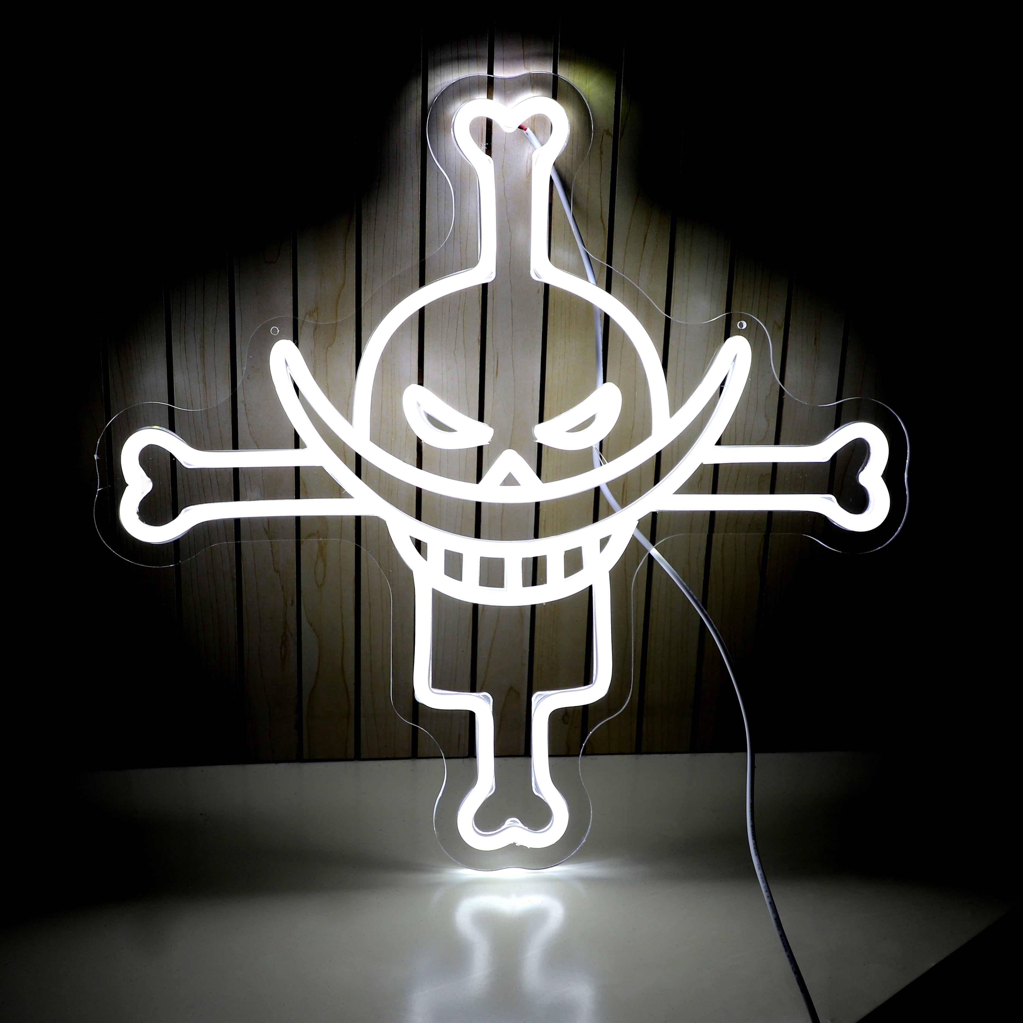 Smiling skull neon sign pirate flag shape LED lighting wall decoration ...